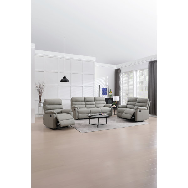 Hokku Designs Rafa Light Gray 1+2+3 Living Room Sofa Set with Light Gray Scratch -Resistant ...